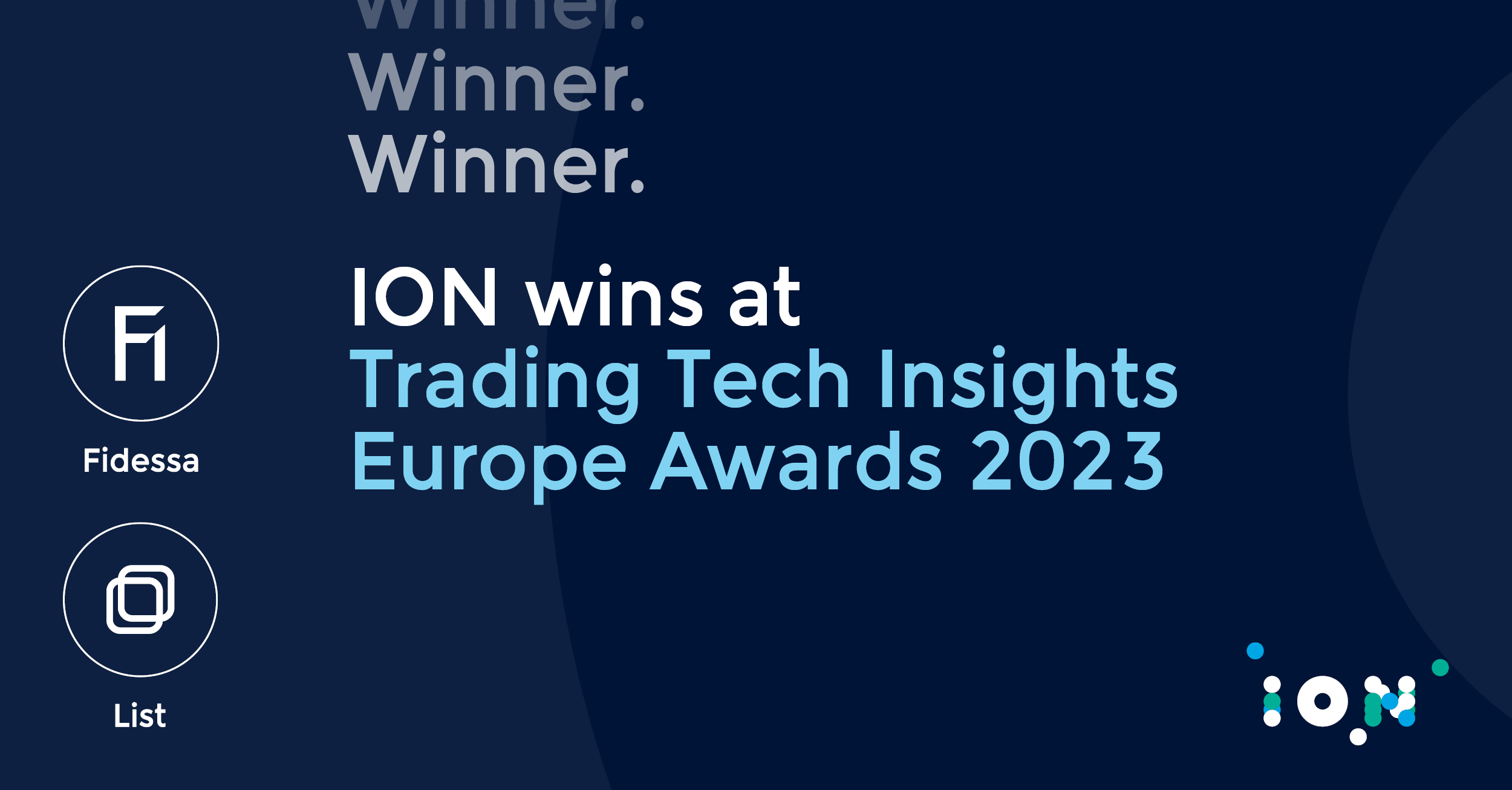 ION won two awards at Trading Tech Insight Europe Awards 2023.